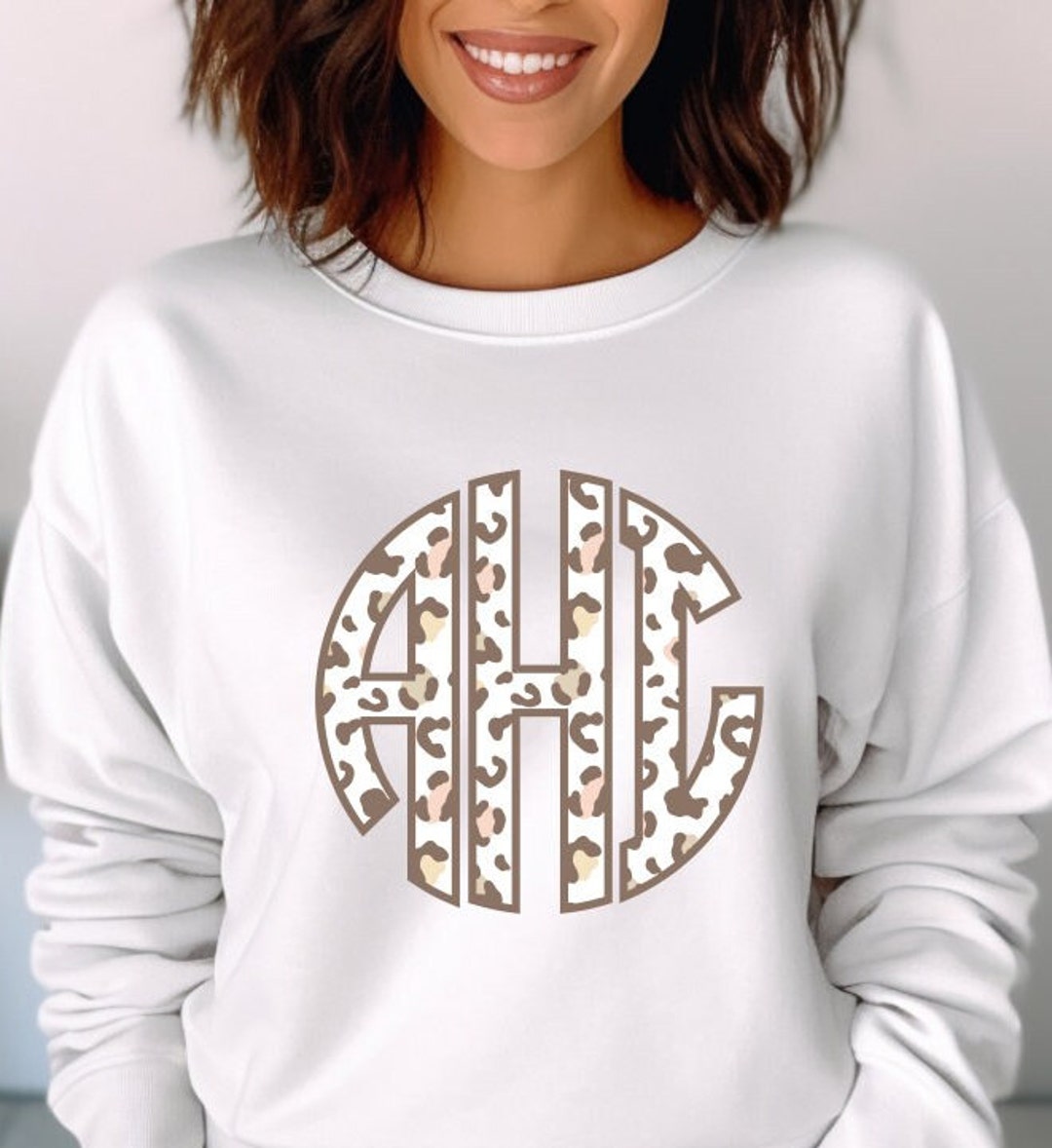 Tan Cheetah Print Monogram Transfer HTV Vinyl Monogram - Etsy