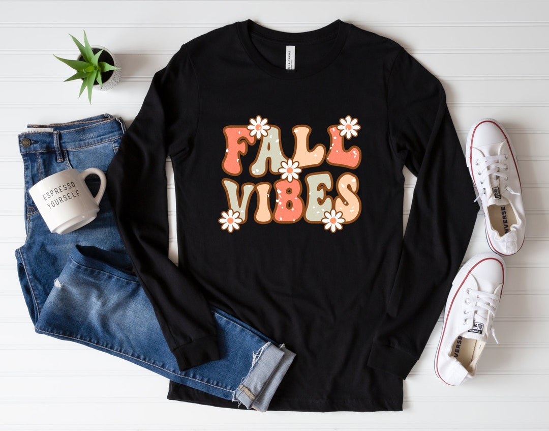 Fall Vibes Retro Htv, Fall HTV, Fall Transfers, Fall Iron On, Diy Ready ...