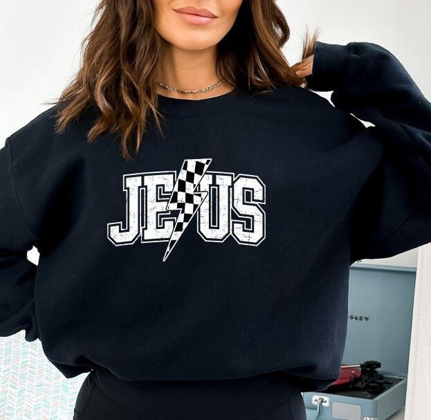 Jesus With Checkered Bolt Transfer, Jesus HTV, You Will Receive ...