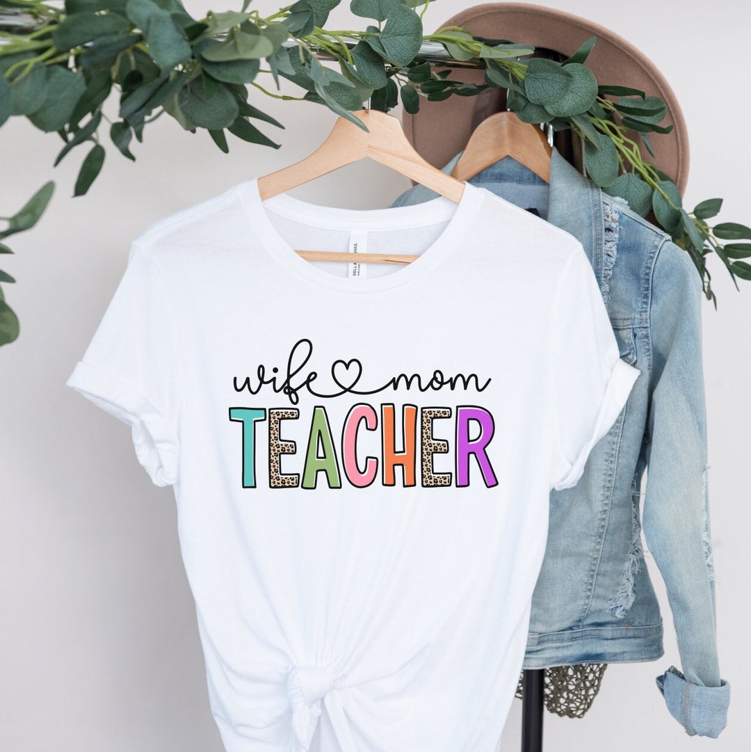 Wife, Mom, Teacher Htv, Wife, Mom, Teacher, Transfer, Fall Iron on ...