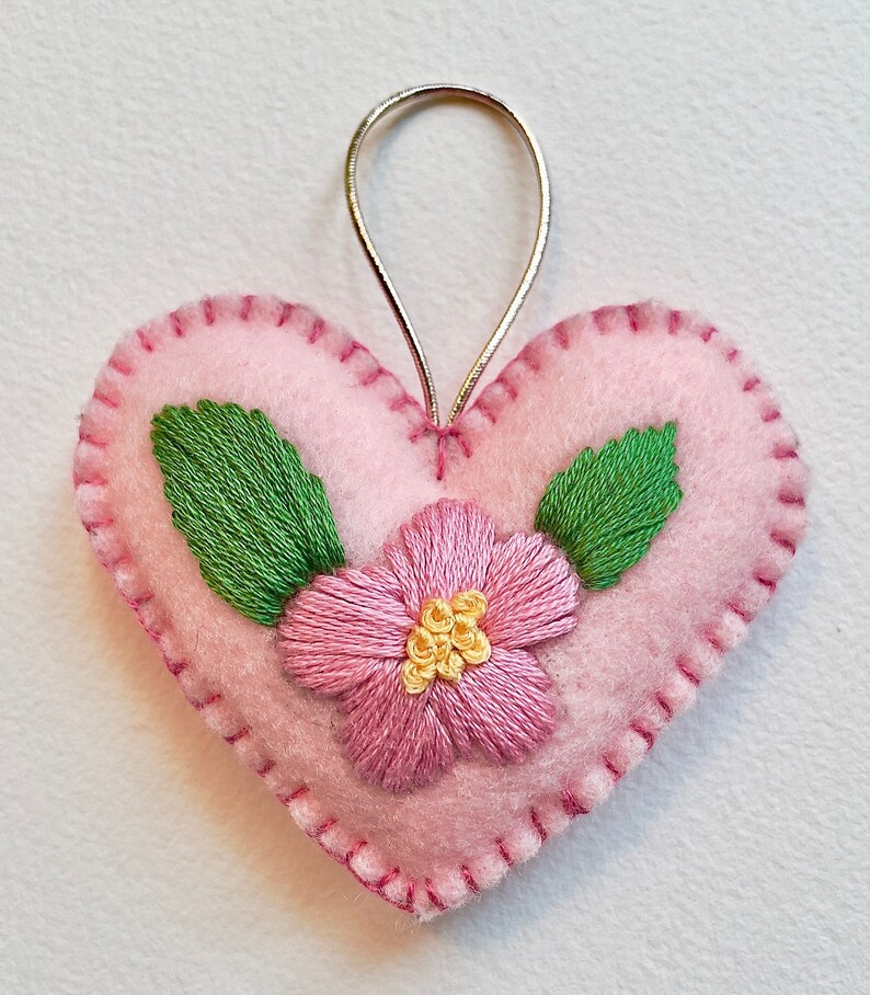 Set of 3 Pink Mini Heart Ornaments - Etsy