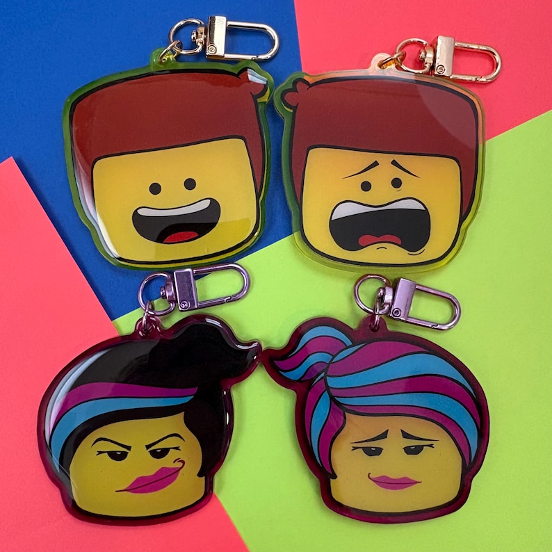 The Lego Movie 2.5 Inch Acrylic Keychains! Lego Batman, Unikitty, Emmet ...