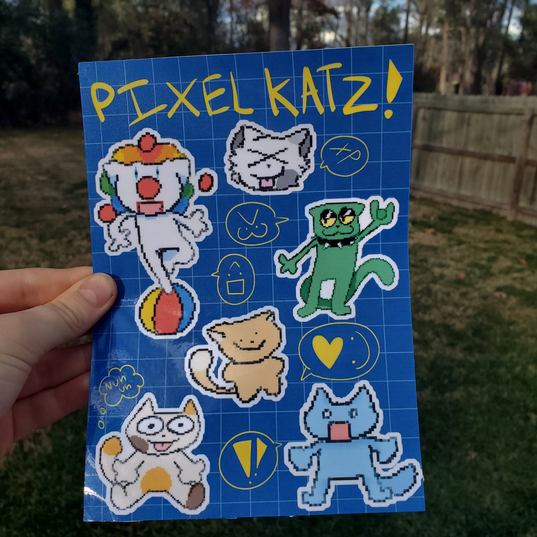 Pixel Kat Sticker Sheet - Etsy