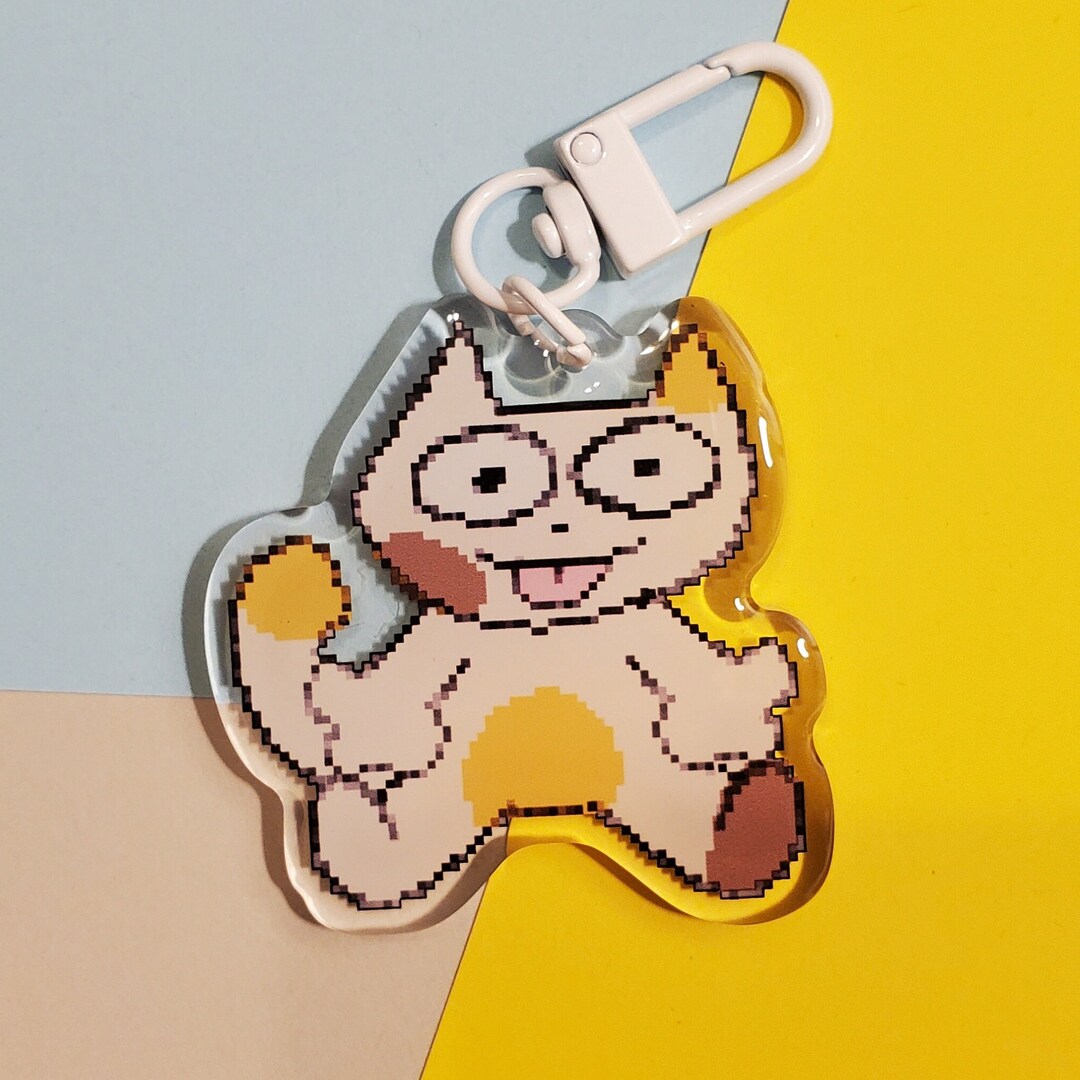 Sitting Kat Feller! Double Sided Same Design Keychain! - Etsy