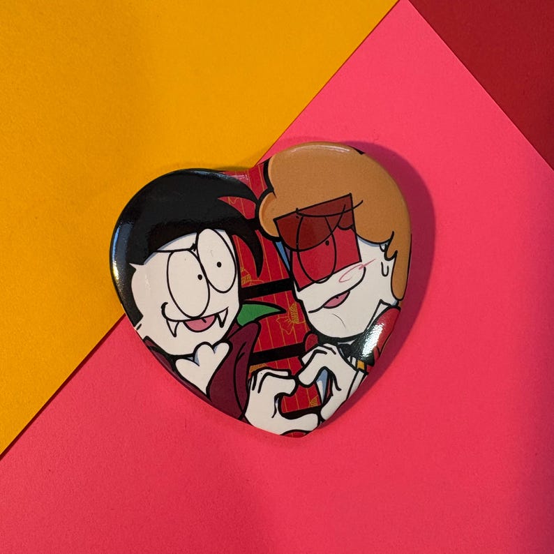 Spooky Month Heart Buttons 2.2 Inch Buttons, Candybats, Carmelcorn ...