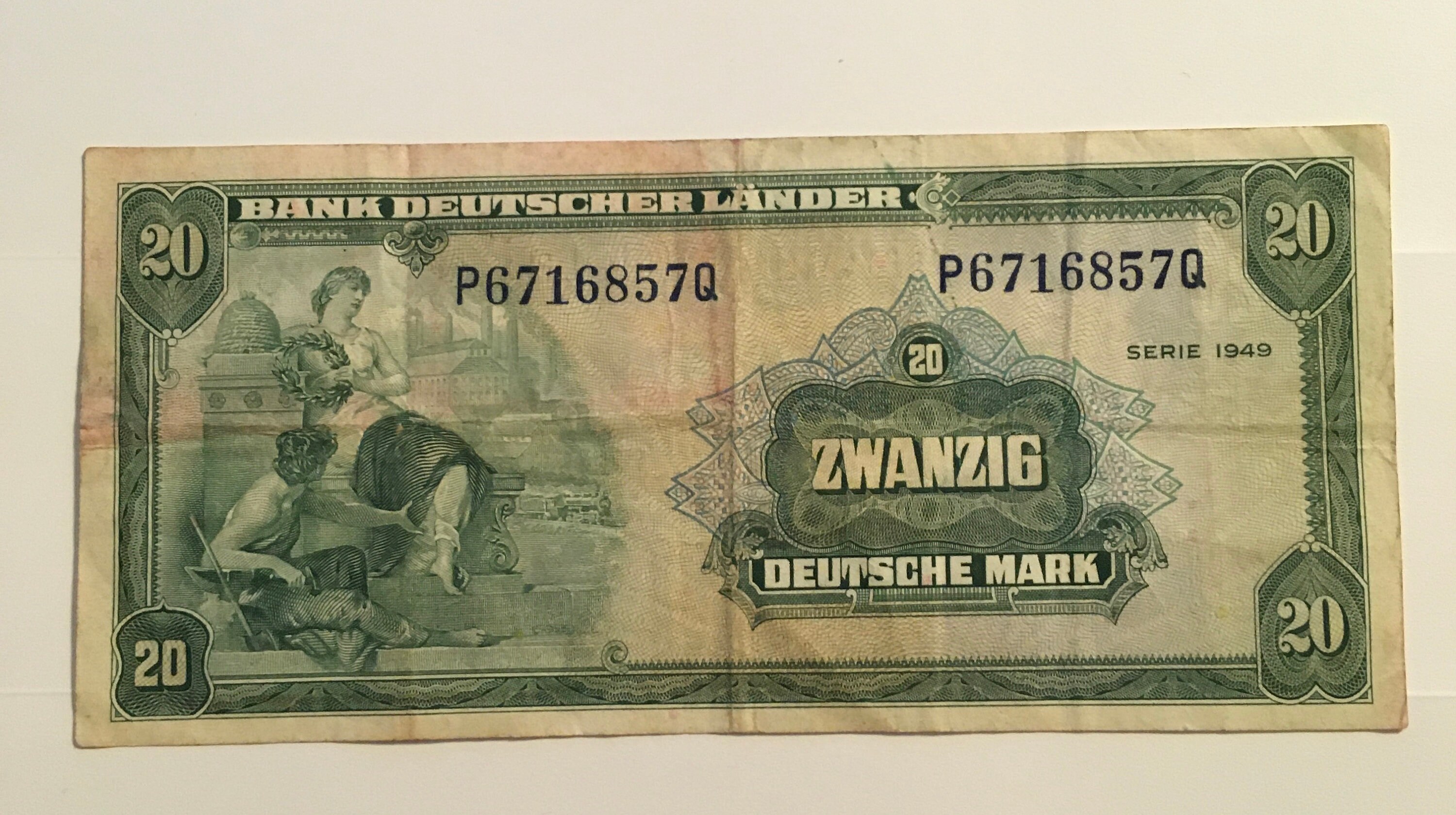 Old Germany Banknote 20 Deutsche Marks 1949 - Etsy