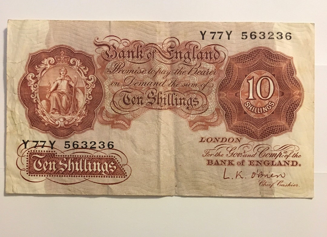 BANK OF ENGLAND britanina10 Shillings 1928 Mahon Series Y77y - Etsy