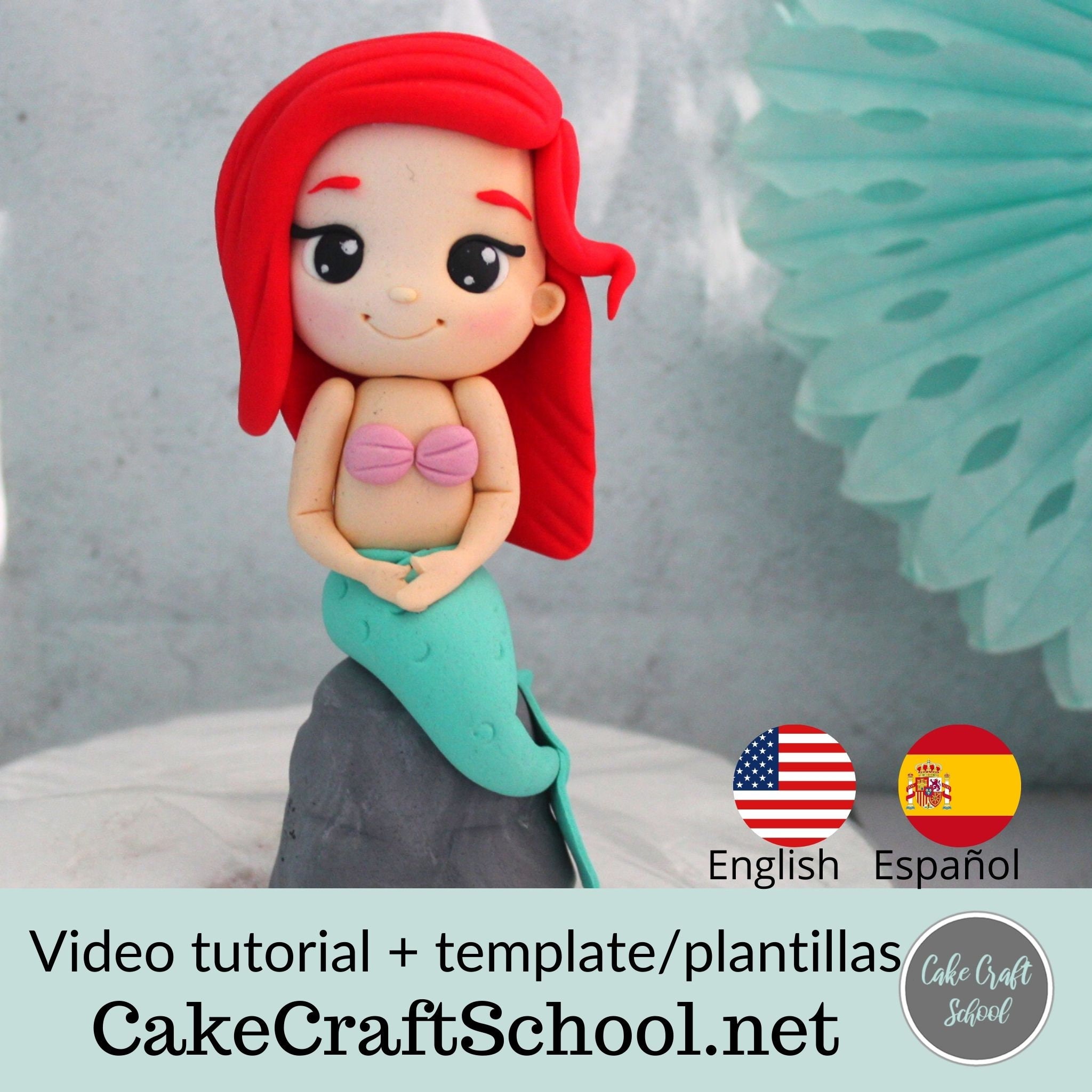 Fondant Mermaid Cake Topper Step by Step Video Tutorial With - Etsy