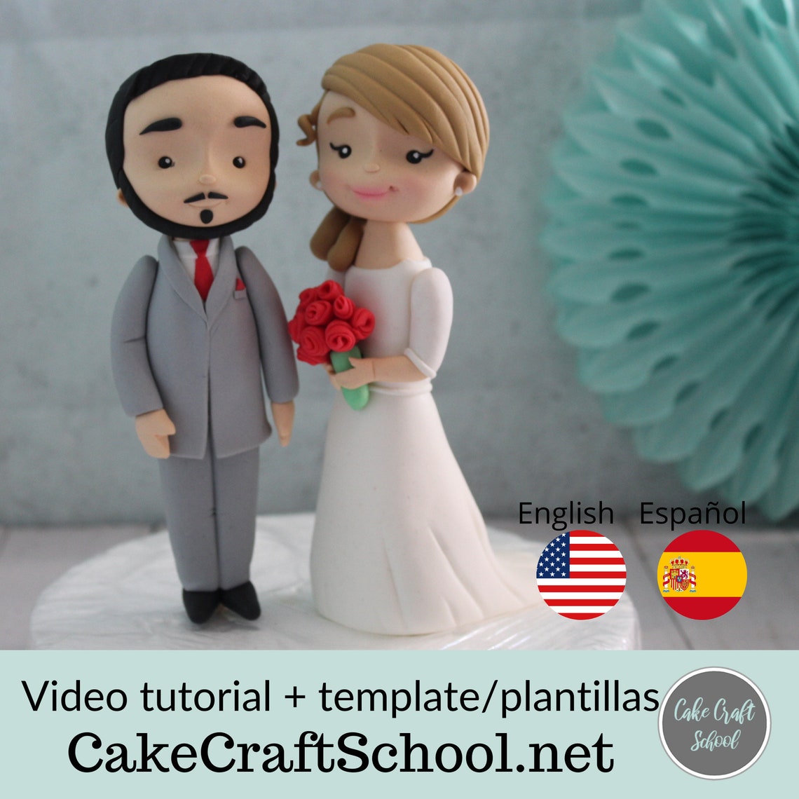 Fondant Wedding Cake Topper Step by Step Tutorial With - Etsy