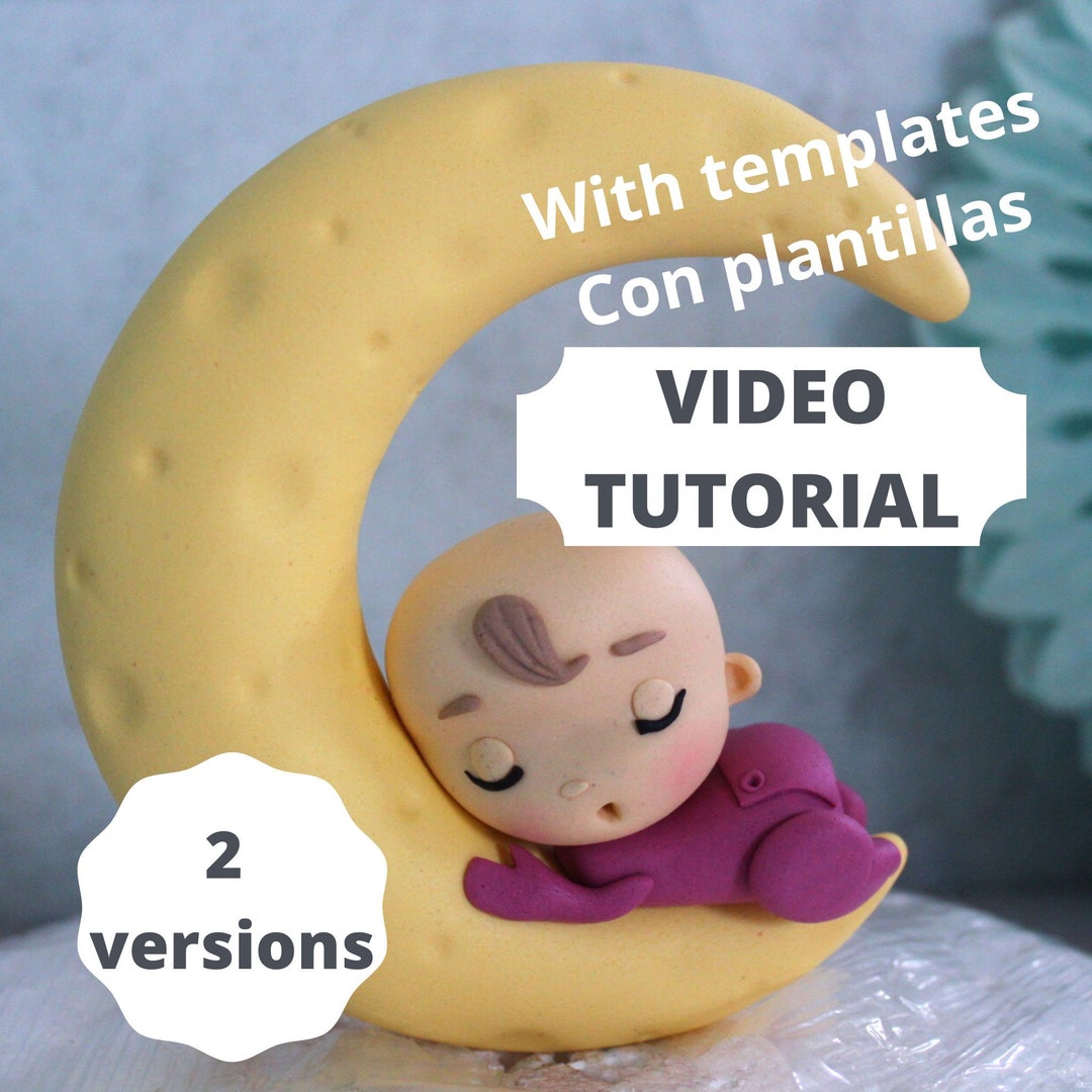 Buy Fondant Baby on Moon Cake Topper Video Tutorial – Baby Shower (with ...