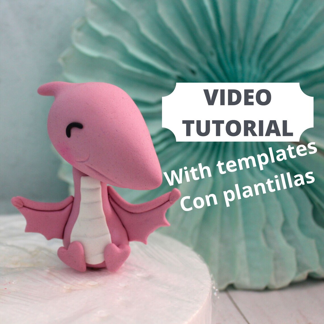 Fondant Pterodactyl Cake Topper Video Tutorial Printable Templates ...