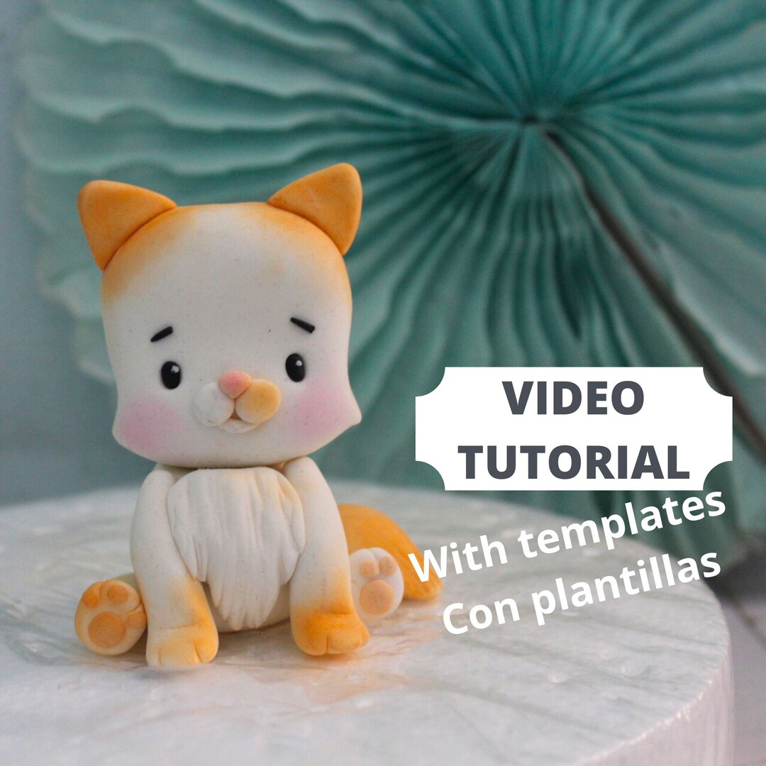 Fondant Cat Cake Topper Video Tutorial With Printable Templates - Etsy UK