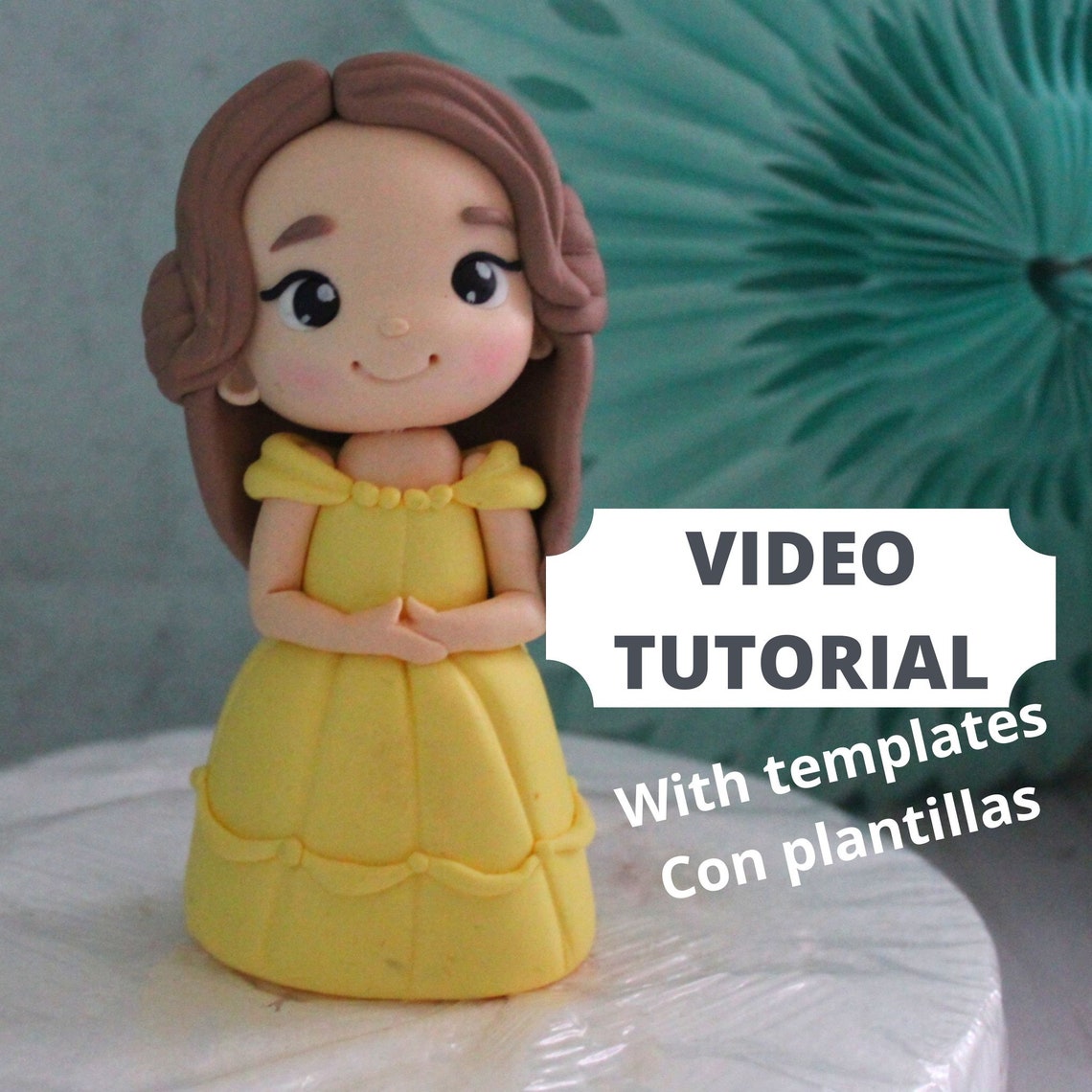 Fondant Princess Cake Topper Step by Step Video Tutorial With - Etsy