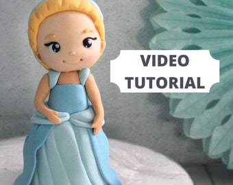 Fondant Princess Cake Topper Step by Step Video Tutorial With | Etsy