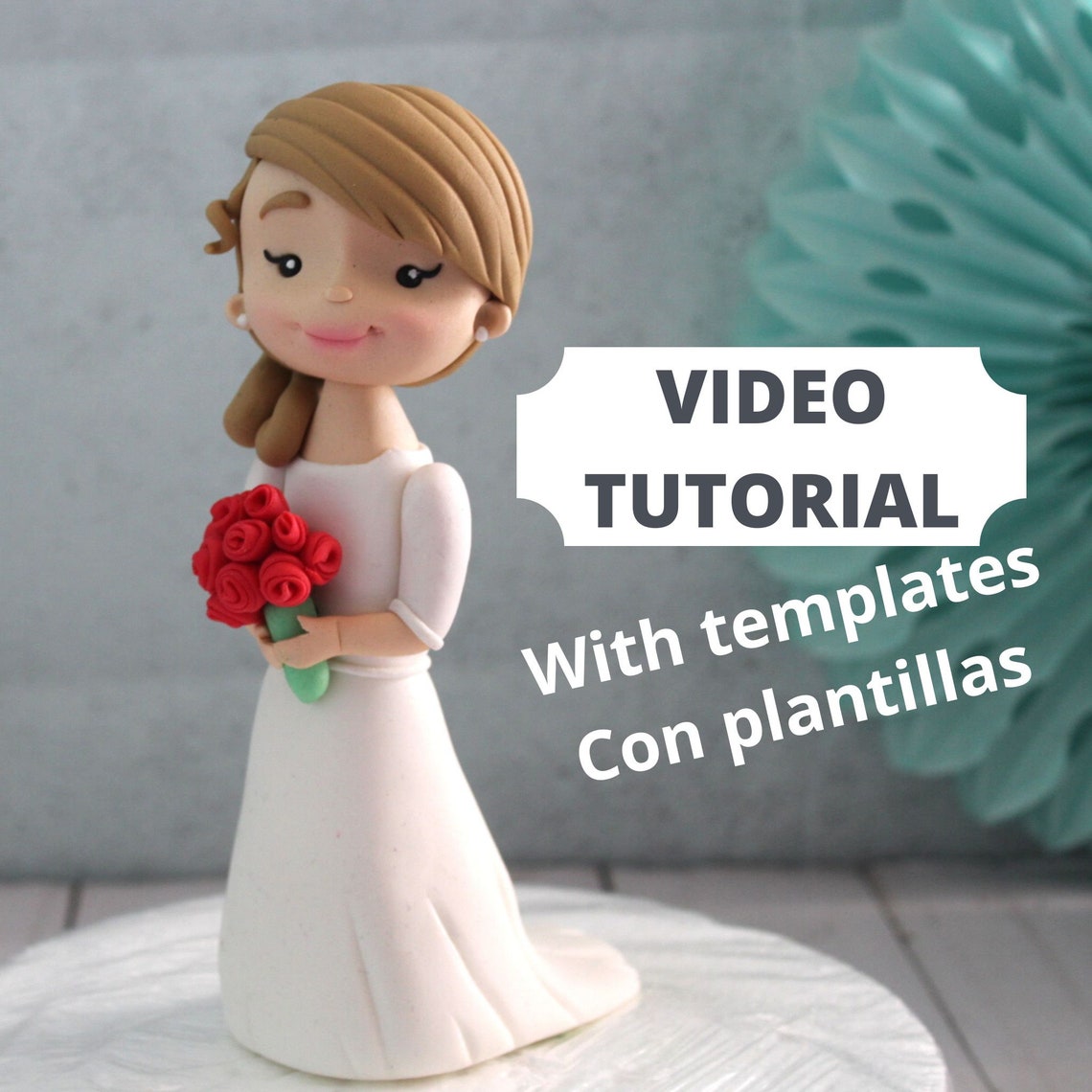 Fondant Bride Cake Topper Step by Step Tutorial With Templates - Etsy