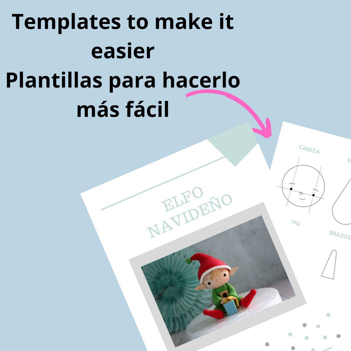 Fondant Christmas Elf Cake Topper Video Tutorial With Printable ...