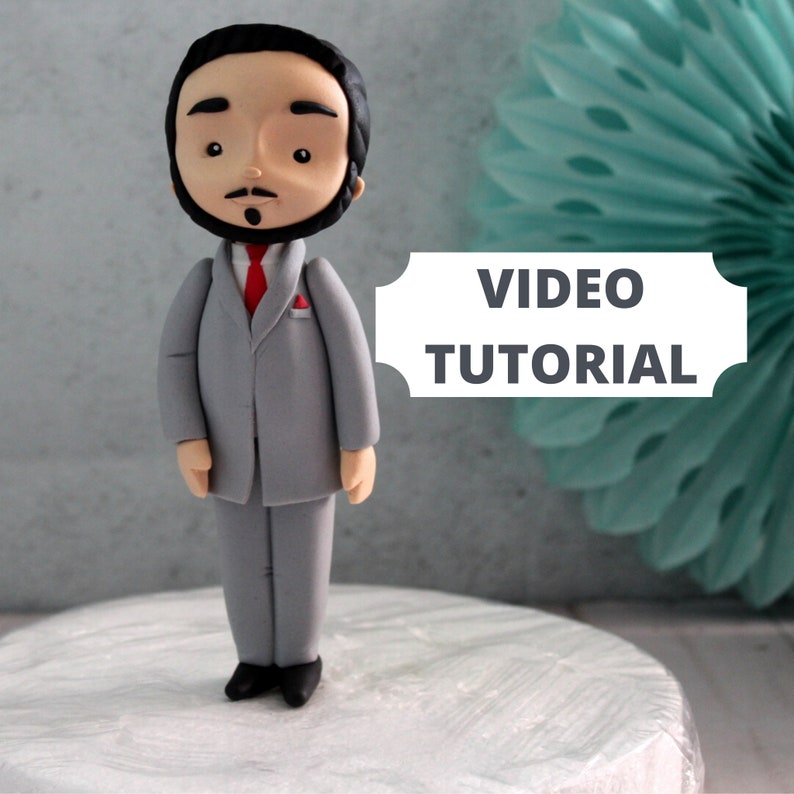 Fondant Groom Cake Topper Step by Step Tutorial With Templates | Etsy