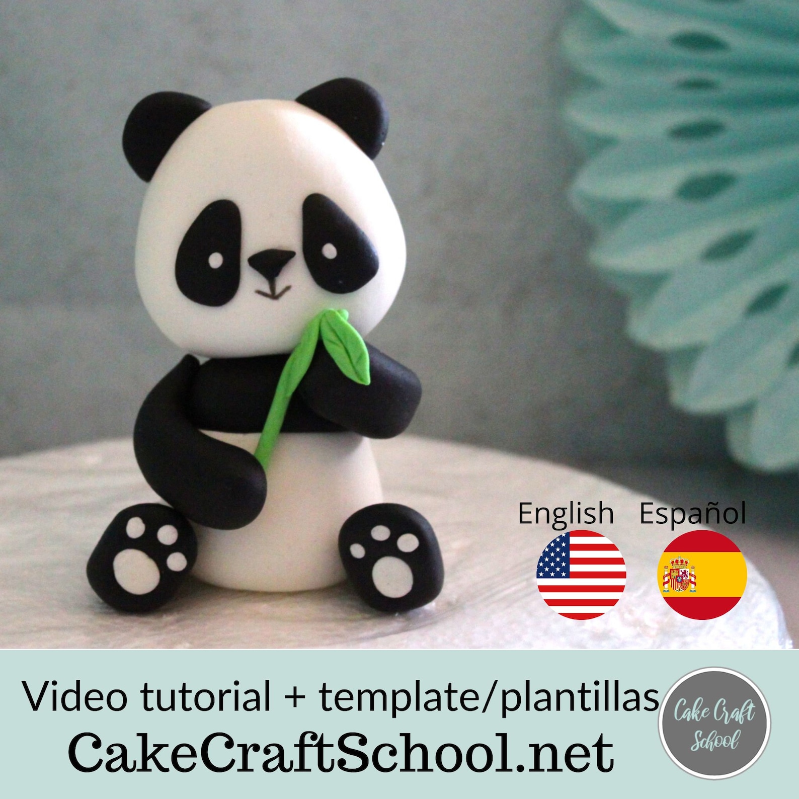 Fondant Panda Cake Topper Tutorial With Templates - Panda Bear Fondant ...