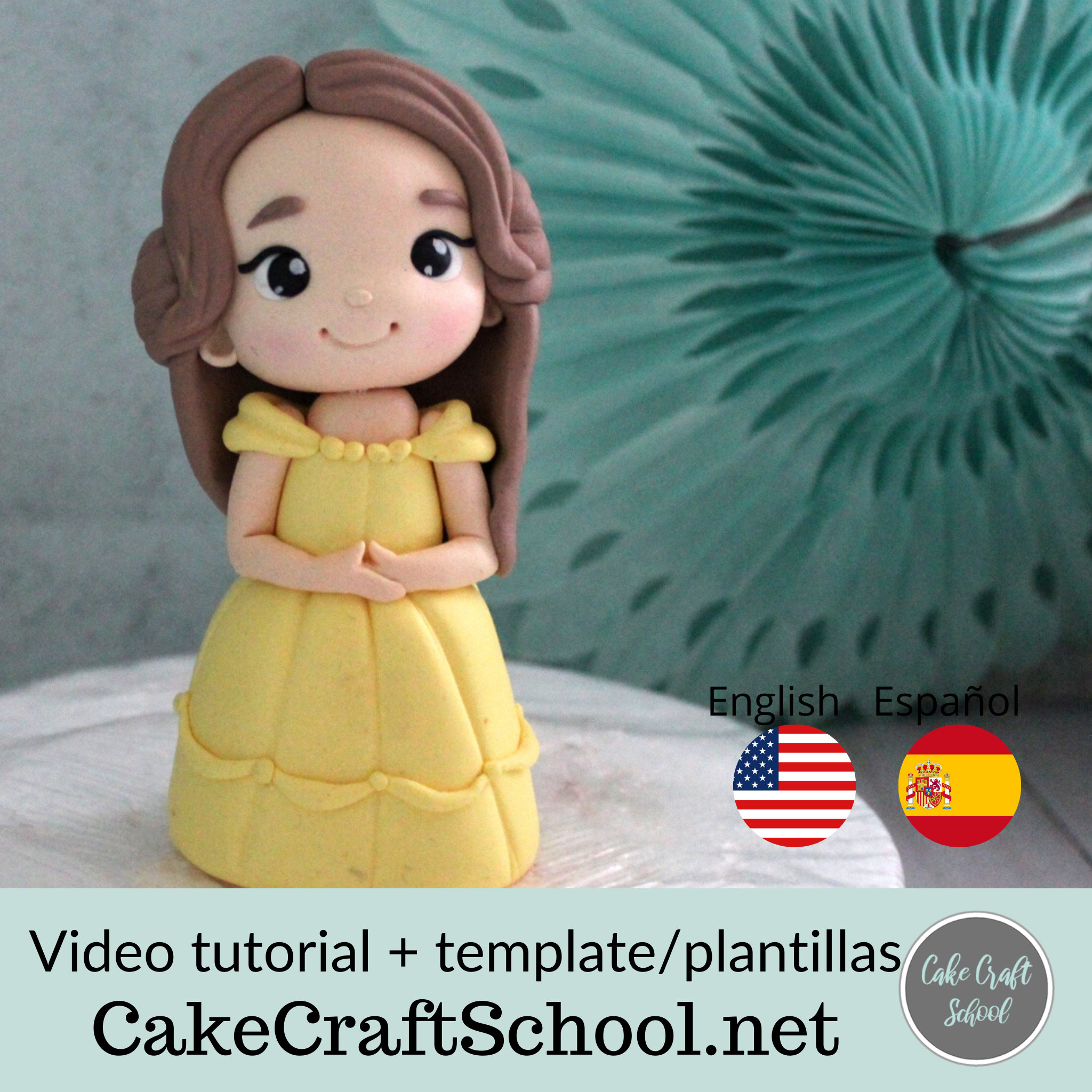 Fondant Princess Cake Topper Step by Step Video Tutorial With - Etsy