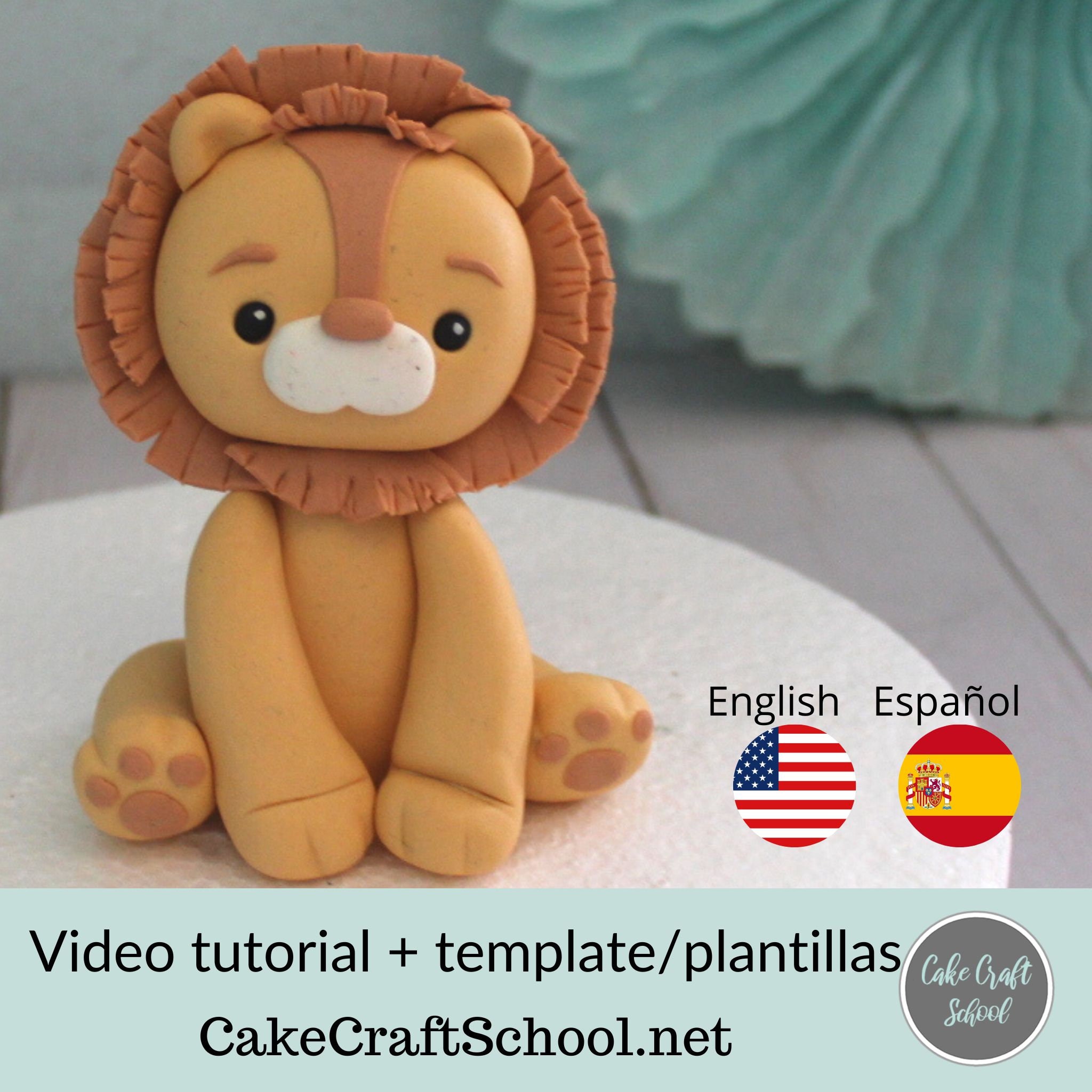 Fondant Lion Cake Topper Video Tutorial With Printable Templates - Etsy