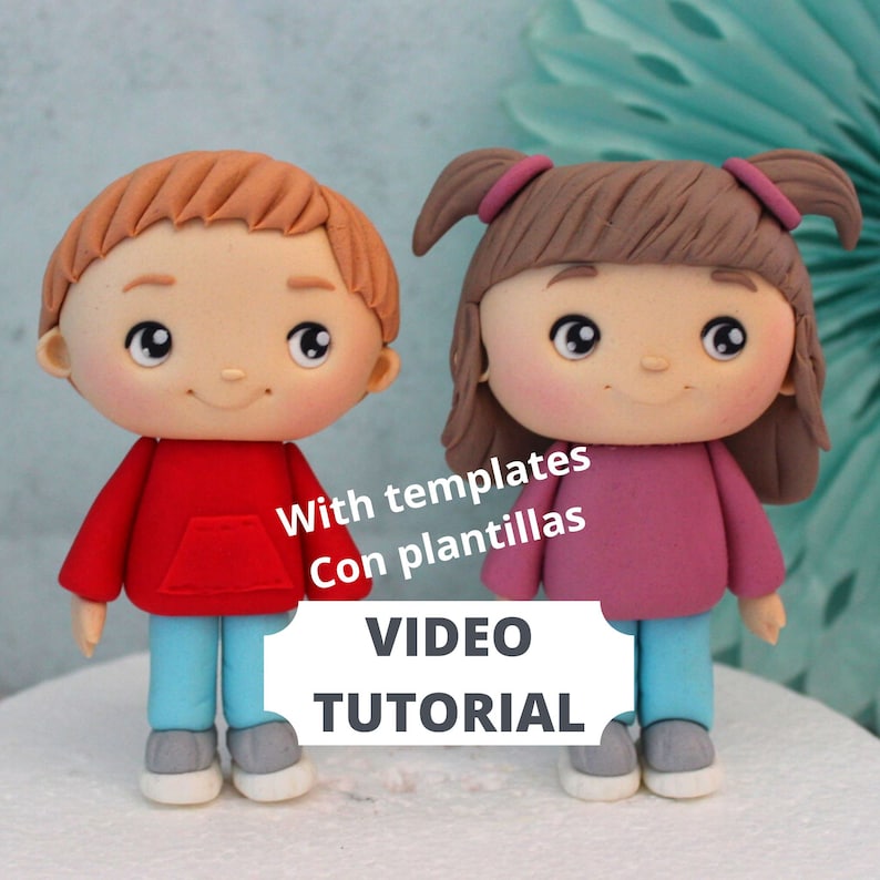 Fondant Kids Cake Topper Videotutorial Fondant Children Step - Etsy