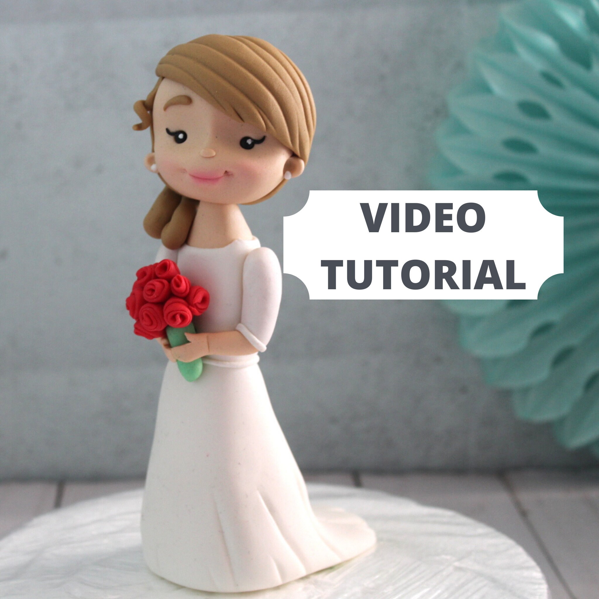 Fondant Wedding Cake Topper Step by Step Tutorial With Templates ...