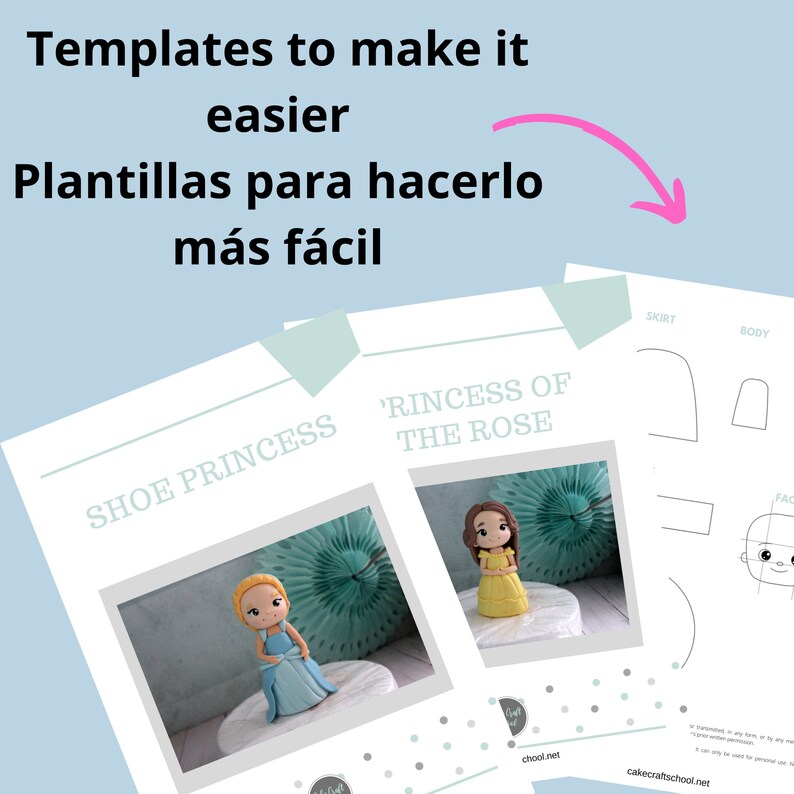 Fondant Princesses Cake Topper Step by Step Video Tutorial - Etsy