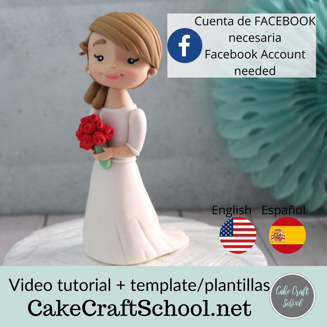 Fondant Bride Cake Topper Step by Step Tutorial With Templates | Etsy