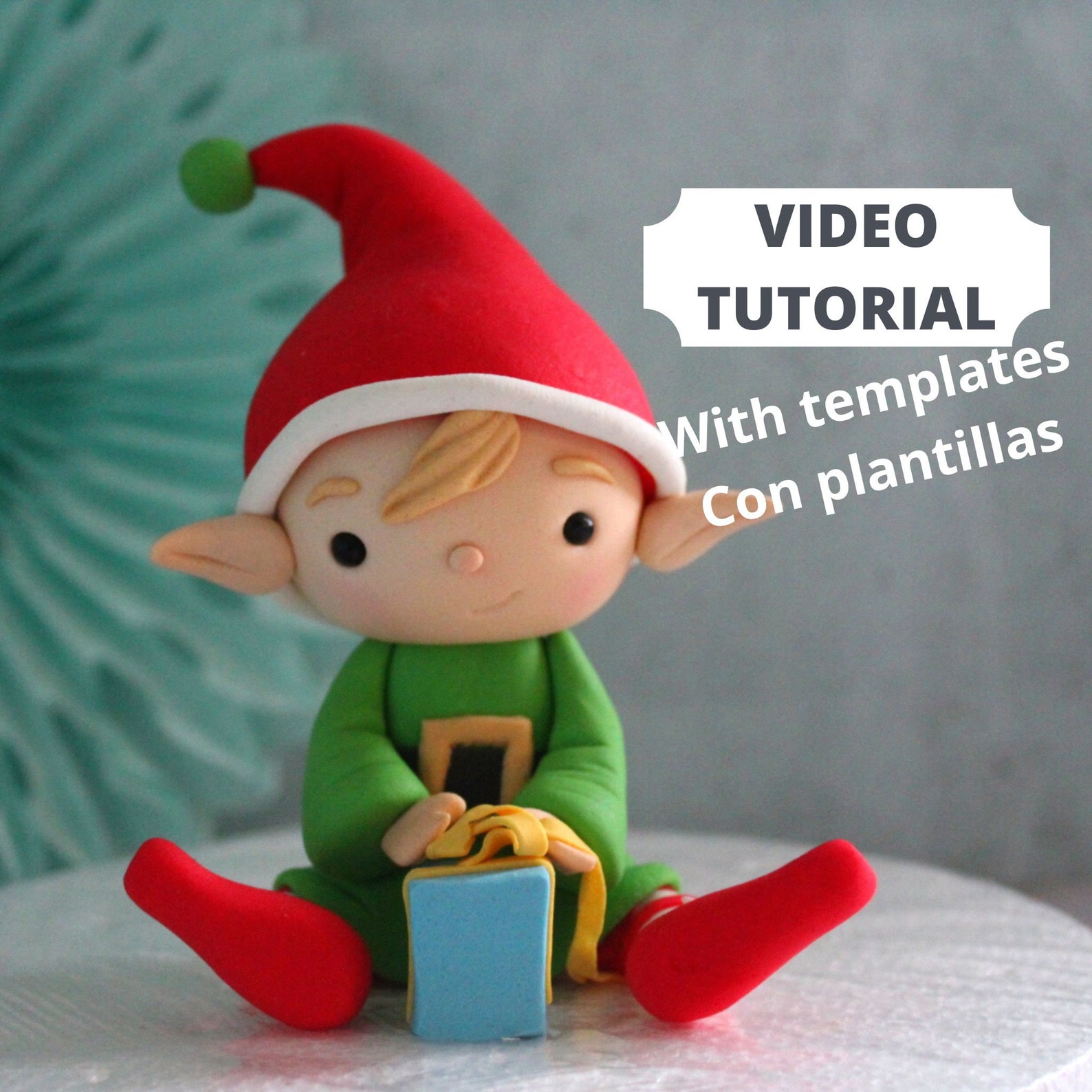 Fondant Christmas Elf Cake Topper Video Tutorial With Printable ...