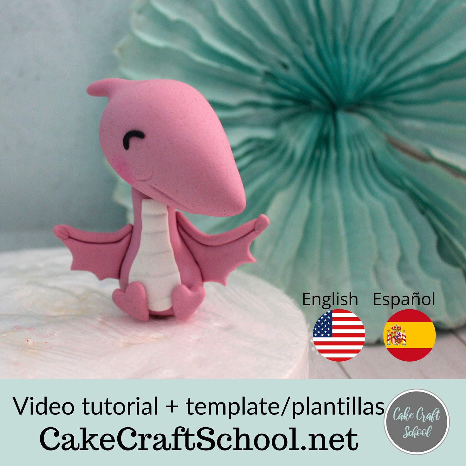 Fondant Pterodactyl Cake Topper Video Tutorial Printable Templates ...