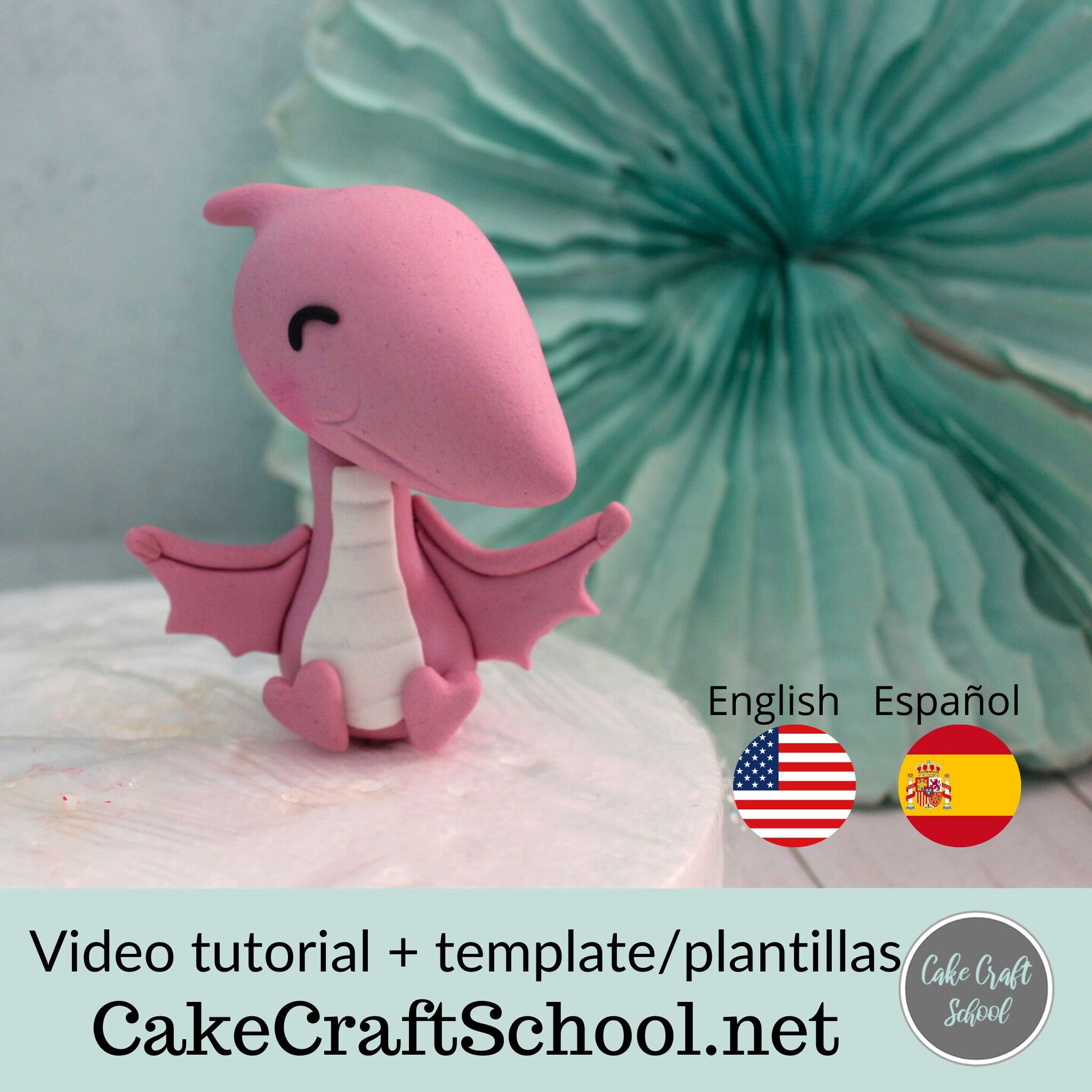 Fondant Pterodactyl Cake Topper Video Tutorial Printable Templates ...