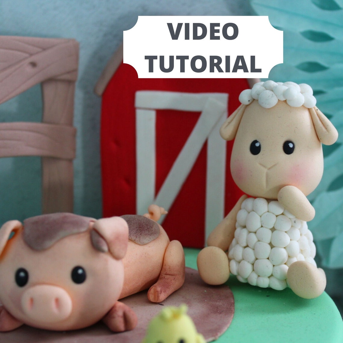 Fondant Animal Farm Cake Topper Step by Step Video Tutorial - Etsy