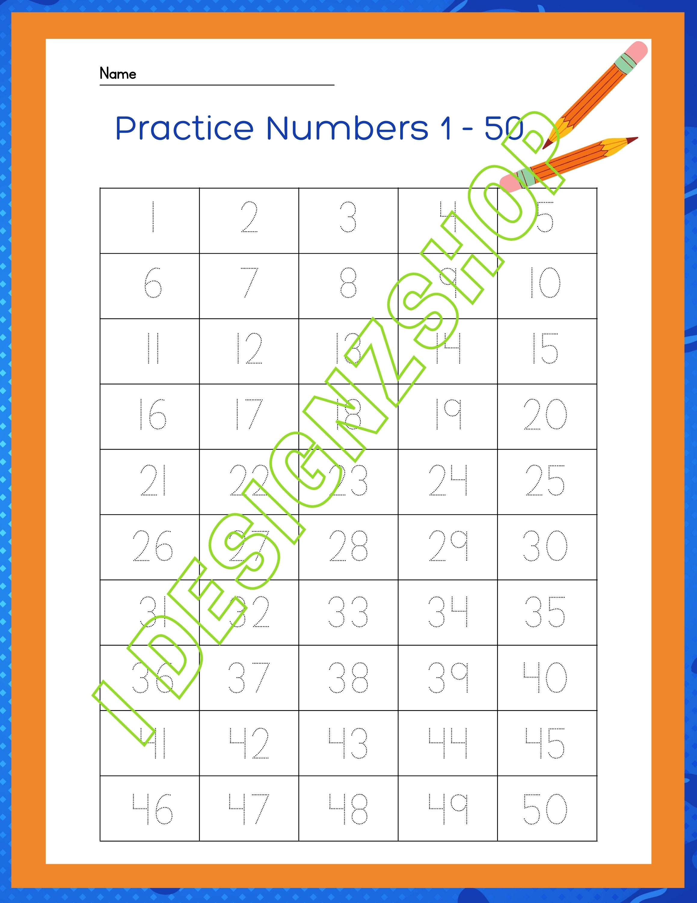 Tracing Templates ABC and Numbers 1 to 50 - Etsy