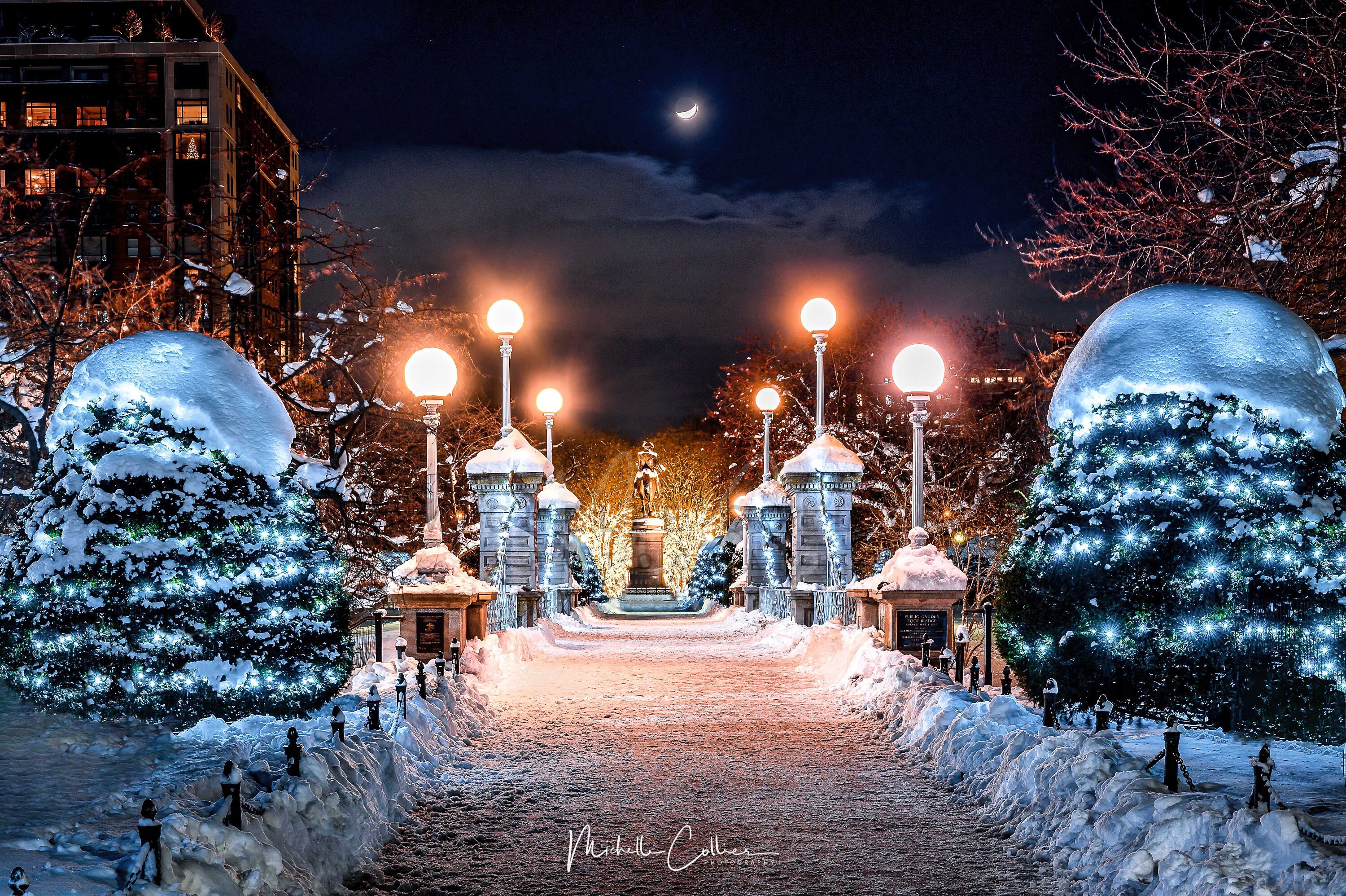 Boston At Night Winter