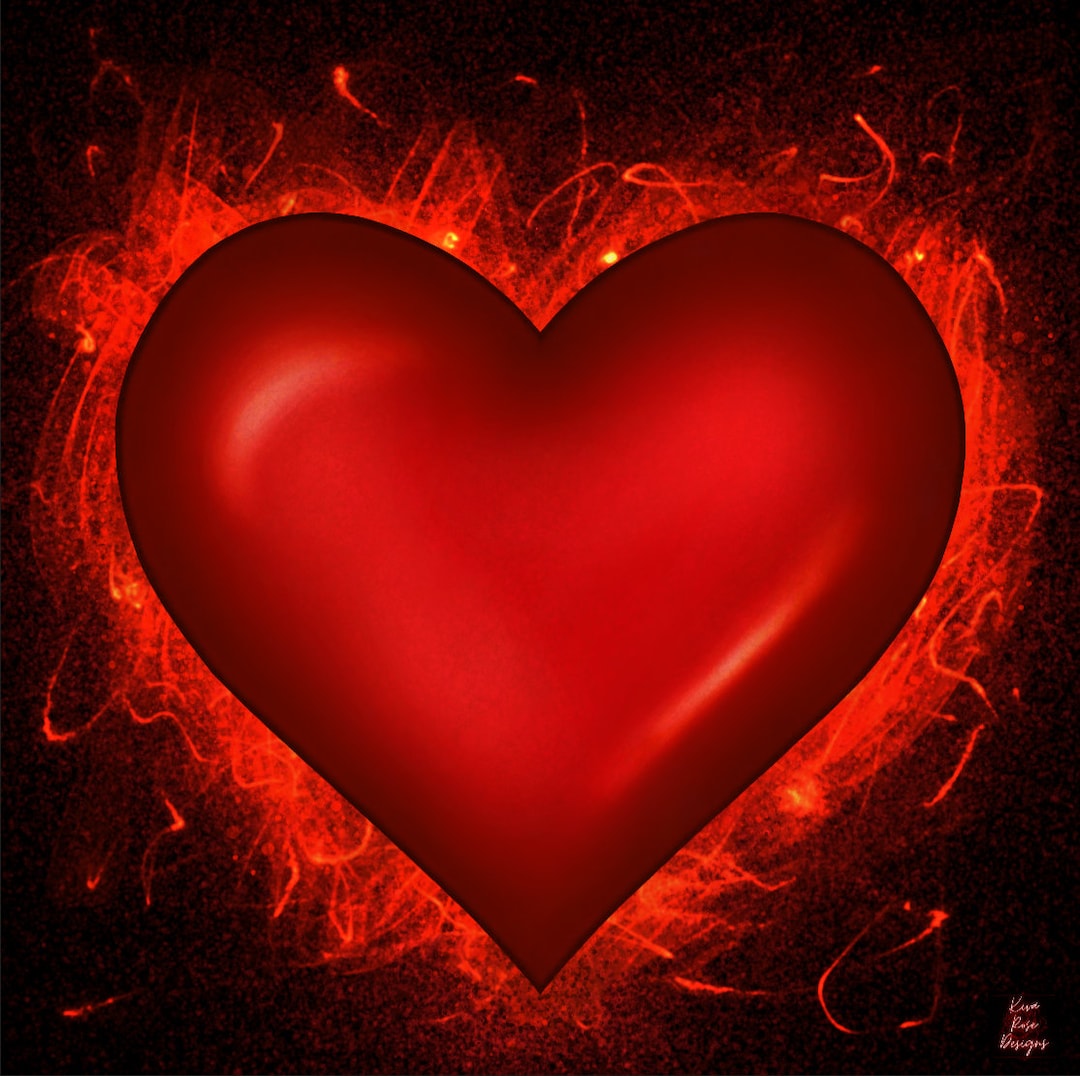 Dark Heart Digital Art - Etsy
