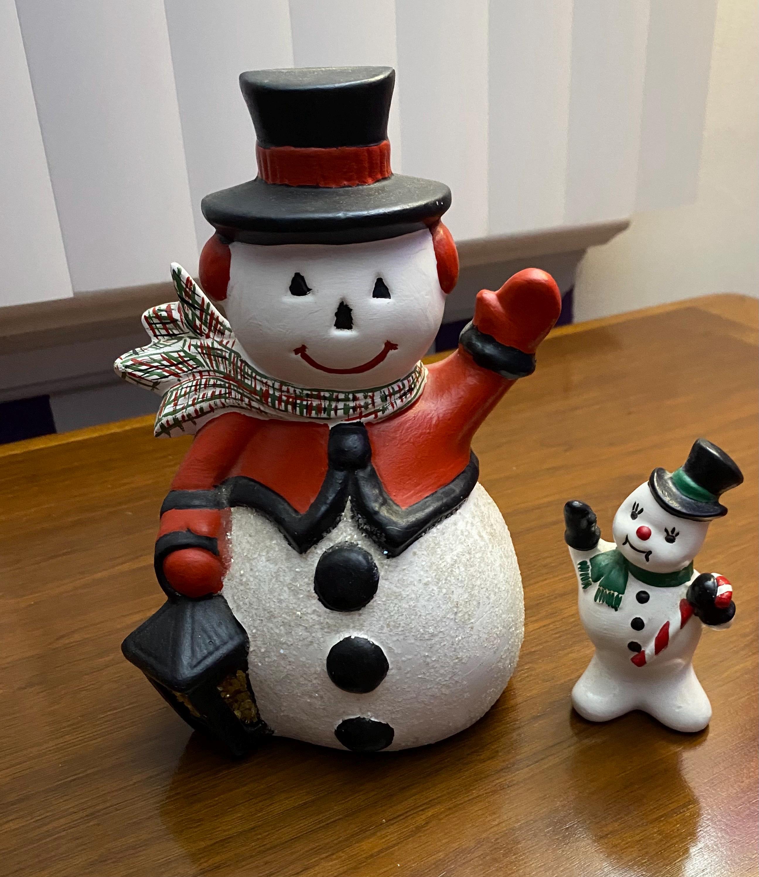 Vintage Snowmen Ceramic 2 Frosty Waving Snowmen, Seasonal Decor - Etsy