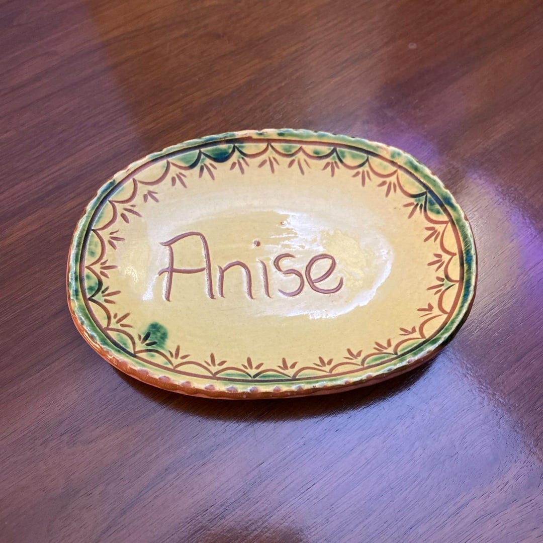 Vintage Red Ware Pottery Plate Breininger Herb Plate Anise Pennsylvania ...