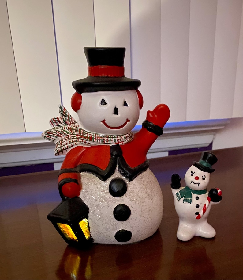 Vintage Snowmen Ceramic 2 Frosty Waving Snowmen, Seasonal Decor - Etsy
