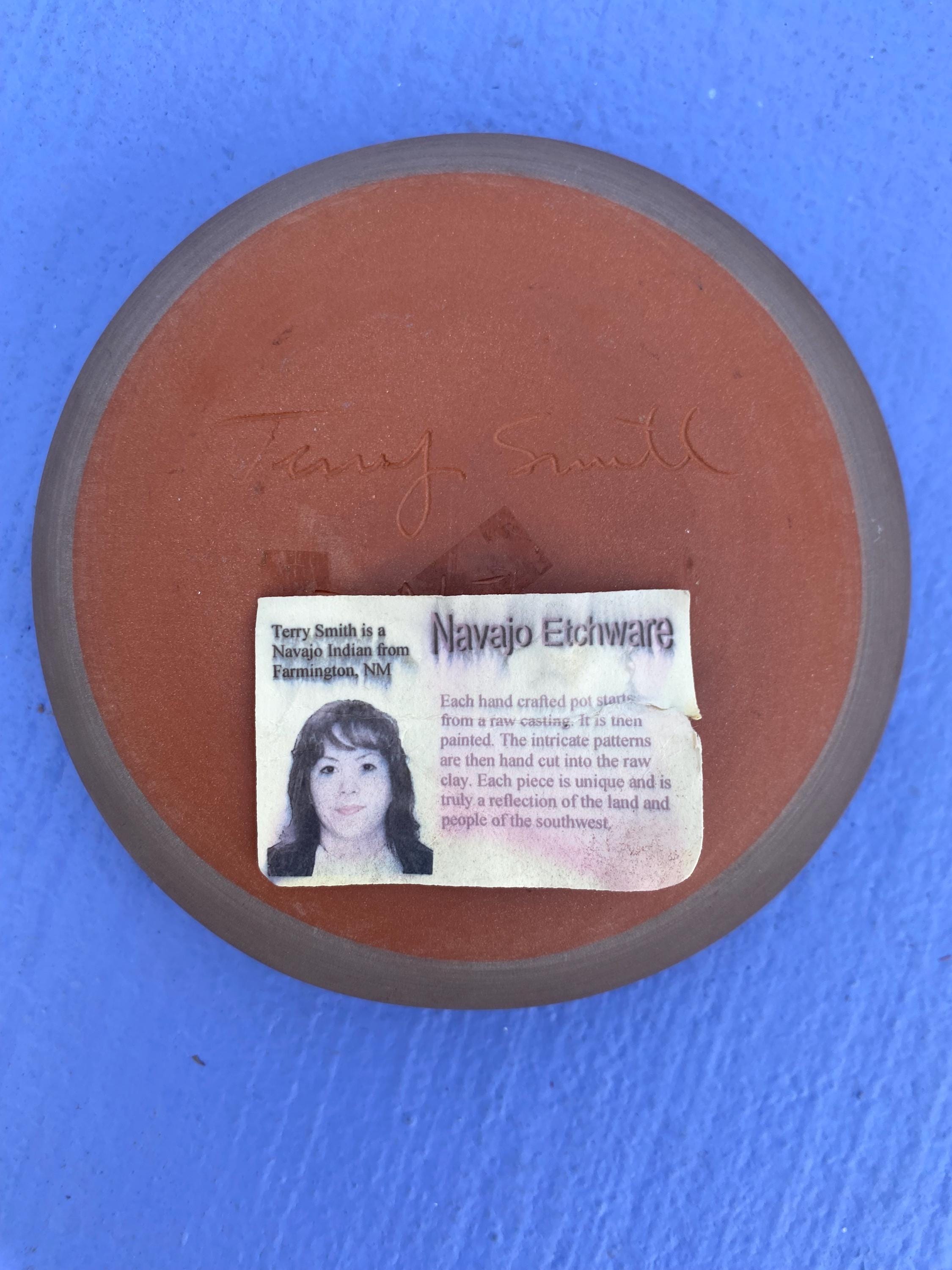 Native American Pottery Navajo Terry Smith Terracotta Sgrafitto ...