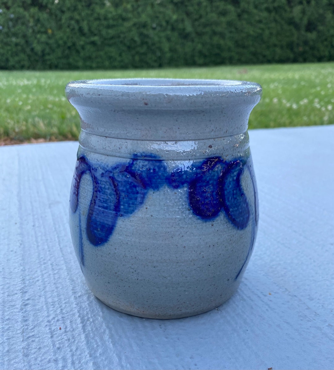 David Eldreth, Stoneware Crock, 1989, Blue Floral Design - Etsy