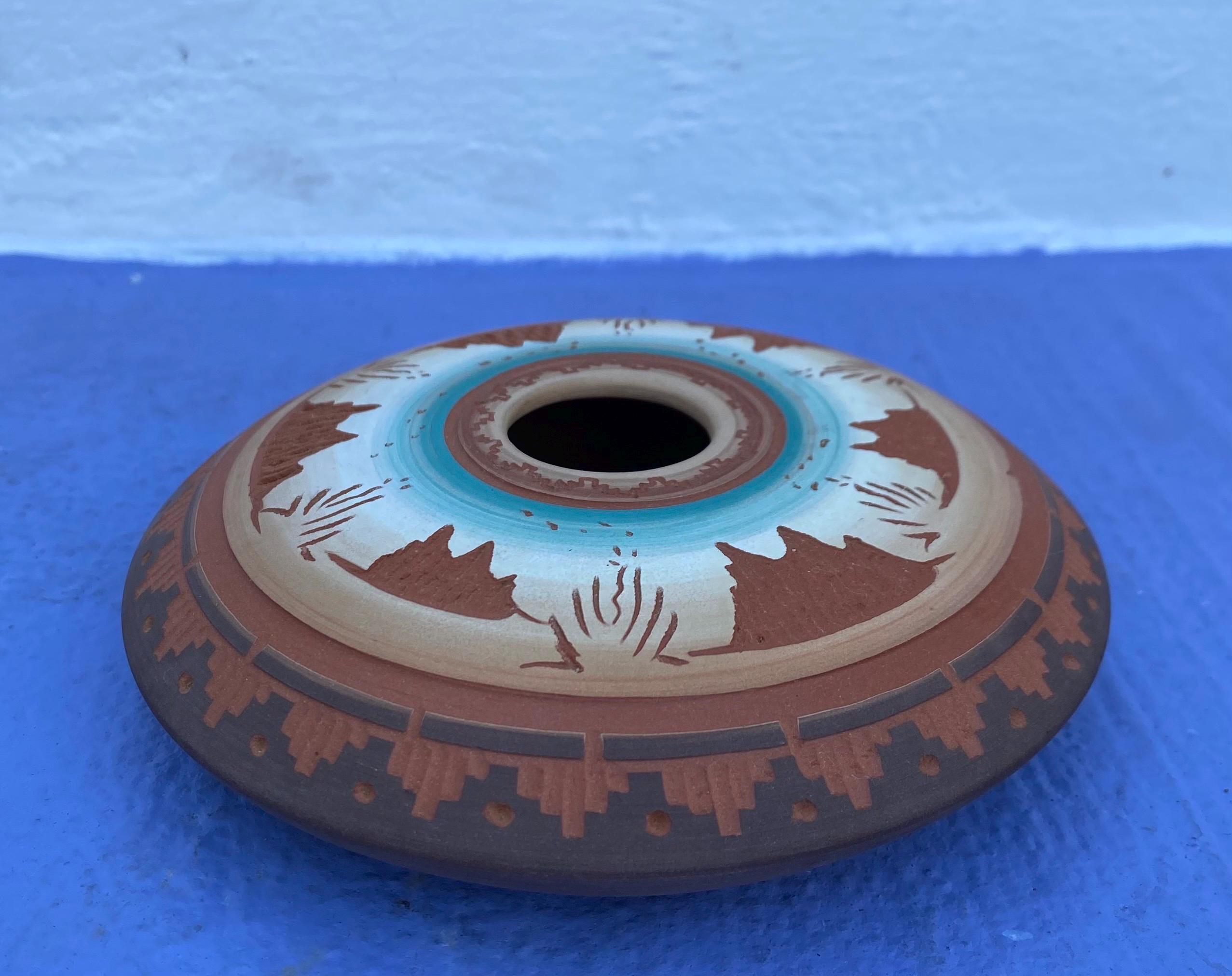 Native American Pottery Navajo Terry Smith Terracotta Sgrafitto ...