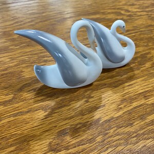 Vintage Japanese Bisque Swan Figurines, Mid Century Design - Home Decor ...