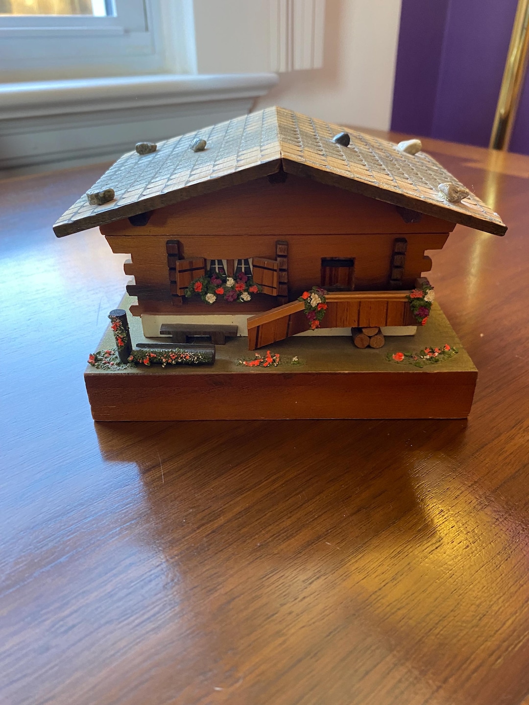 Vintage MAPSA Music Box Swiss Musical Movement Le Vieux Chalet Working ...