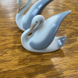 Vintage Japanese Bisque Swan Figurines, Mid Century Design - Home Decor ...