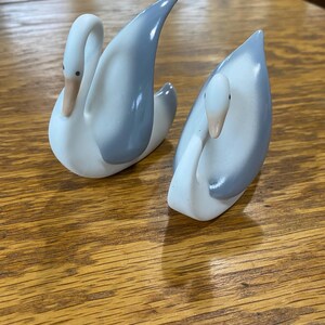 Vintage Japanese Bisque Swan Figurines, Mid Century Design - Home Decor ...