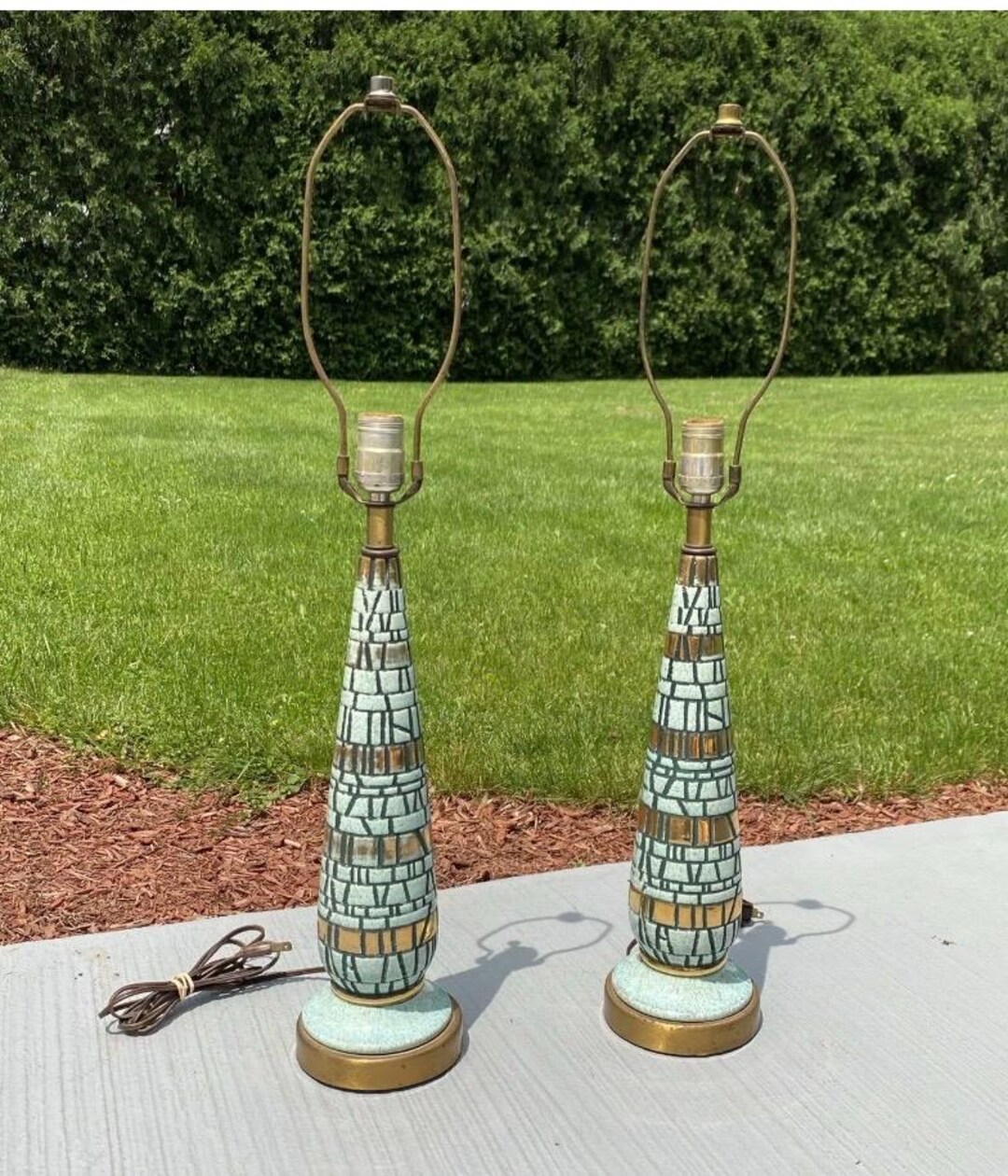 MCM Table Lamps Mosaic Sculptural Lamps - Atomic Brutalist - Home Decor ...
