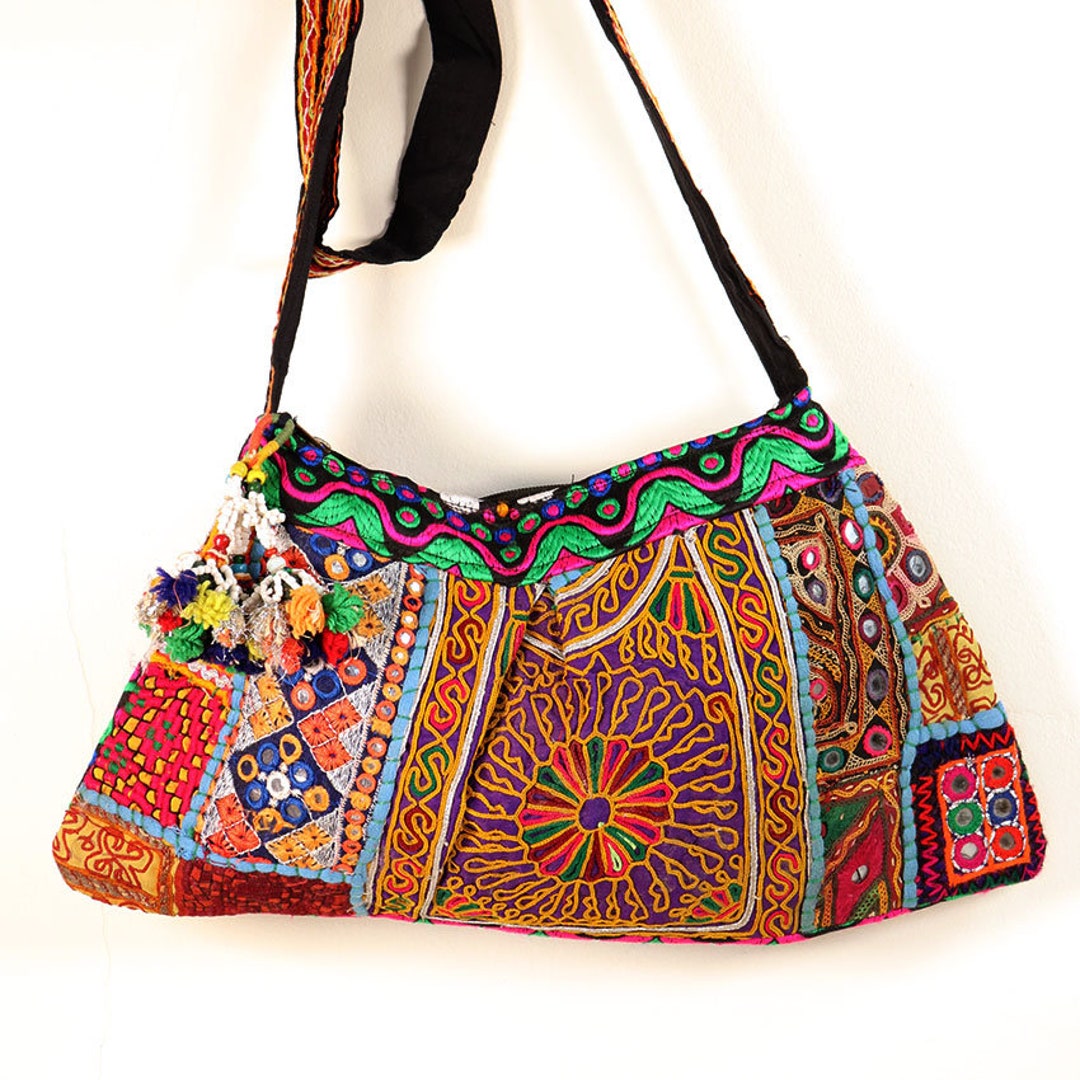 Shoulder Bag in Embroidered Colored Fabrics - Etsy