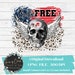 Born Free in the USA Flag Red White & Blue Skull Wings Sublimation ...
