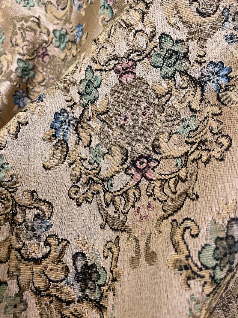 Vintage French Damask Fabric - Etsy