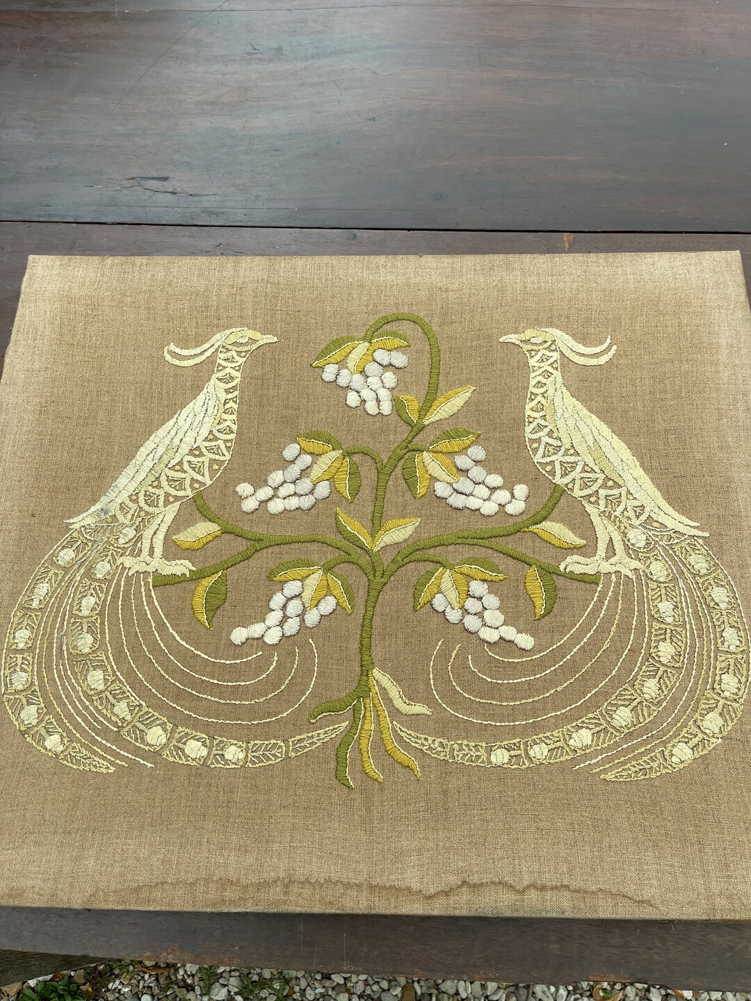 Antique Embroidered Linen Panel - Etsy